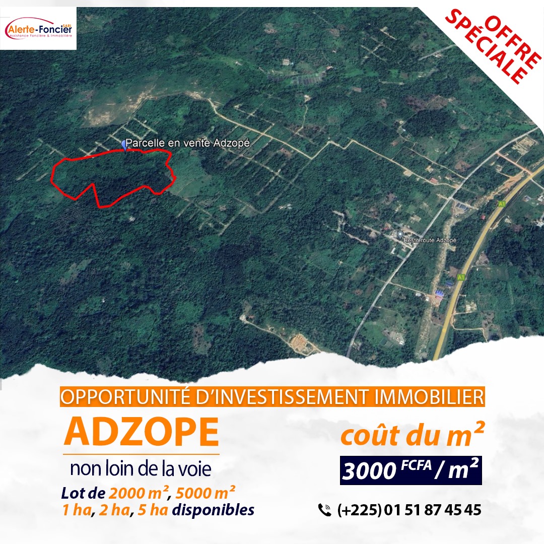 Foncier Market | Terrain à vendre à ADZOPE